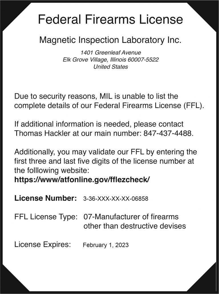 Certifications | Magnetic Inspection Laboratory Inc.